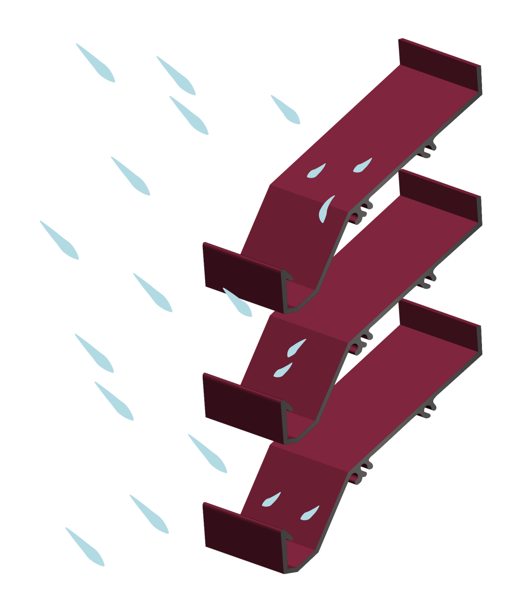 Drainable Louvers for Rainy Days