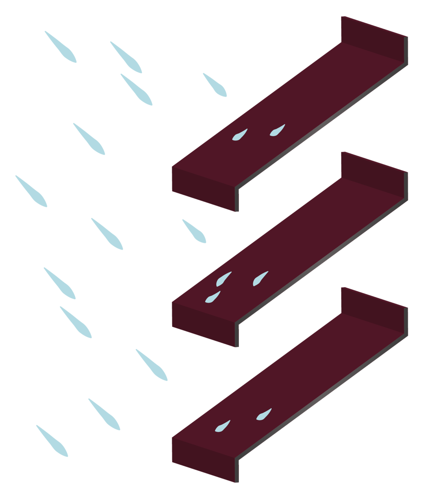 Drainable Louvers for Rainy Days